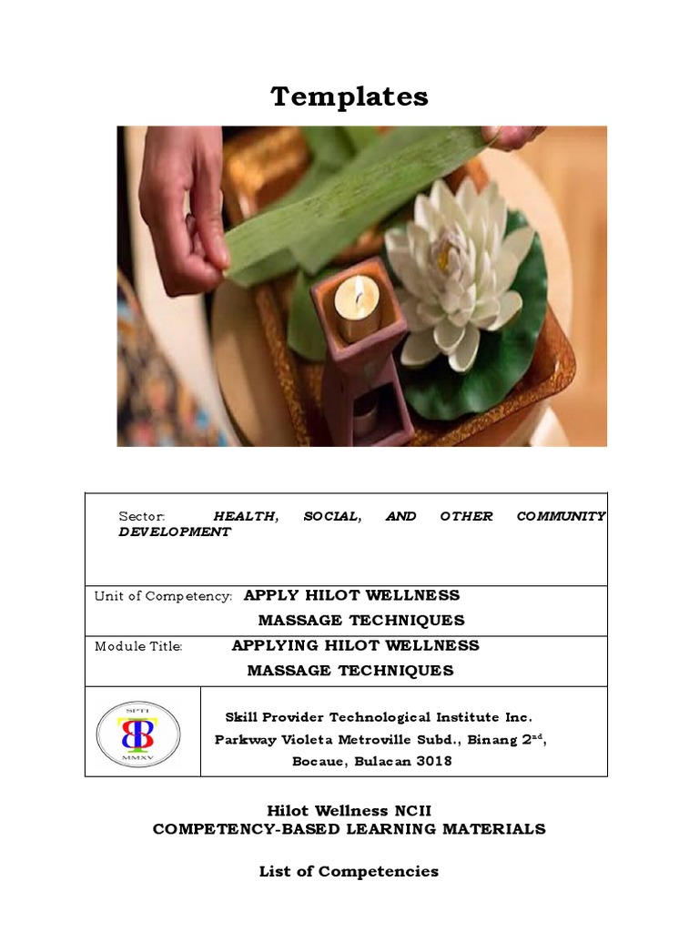 CORE 3 Apply Hilot Wellness Massage Techniques | PDF | Infection ...