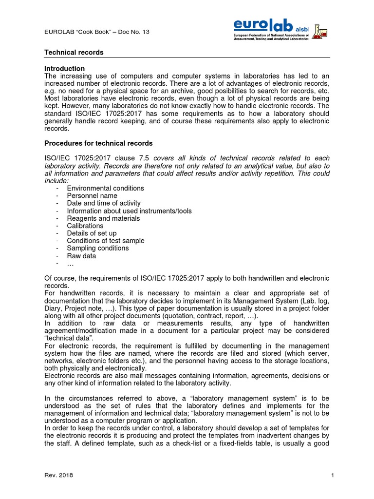 CookBook 13 Technical Records - 10-2018 PDF | PDF | Records Management ...