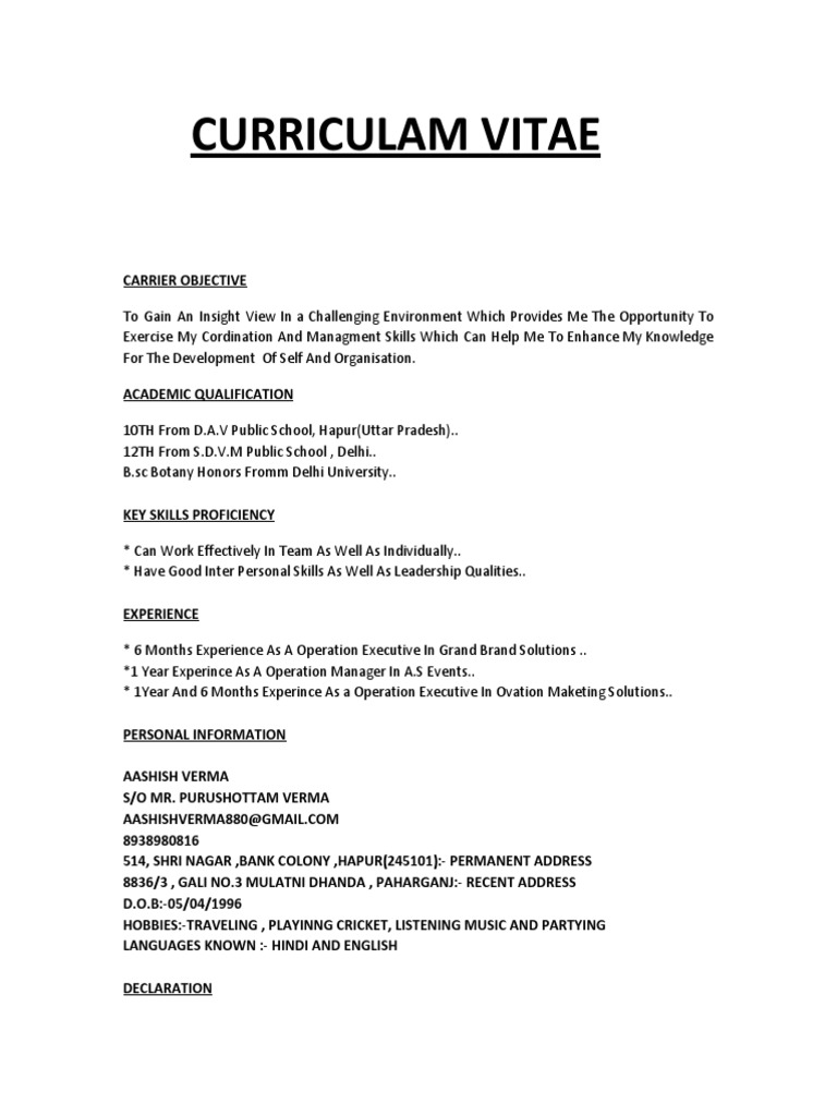 Resume Aashish | PDF