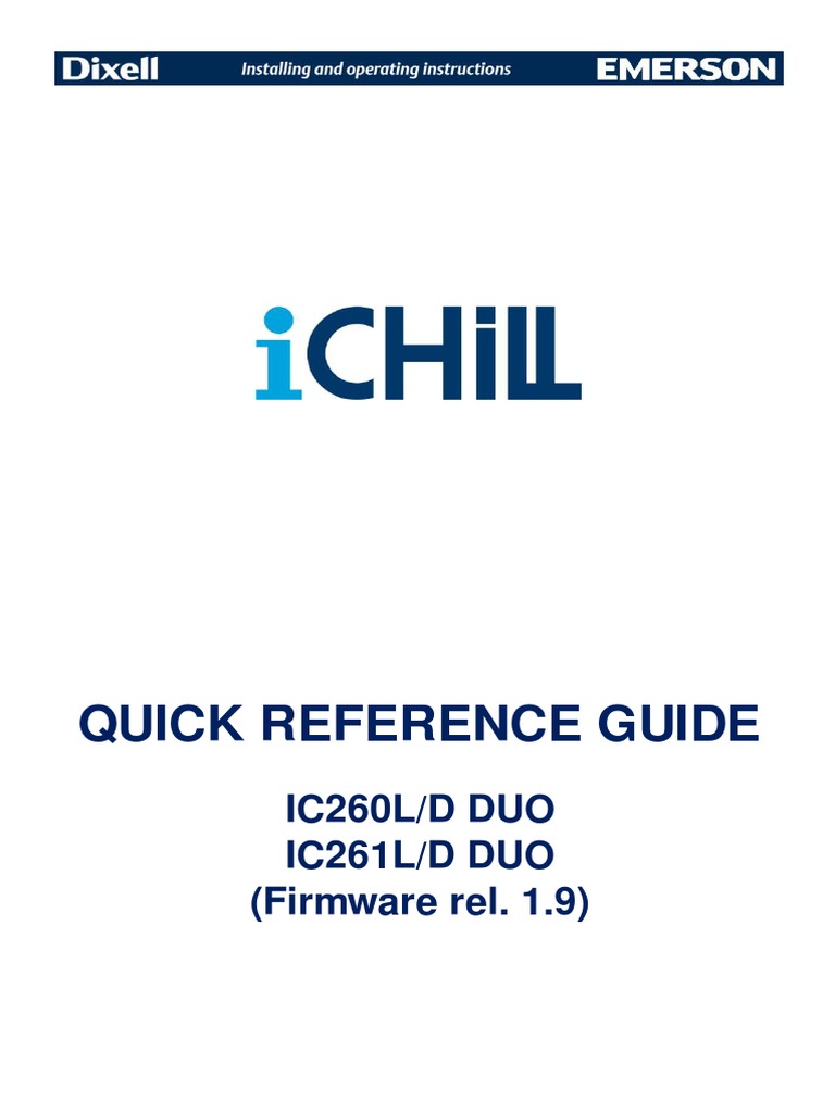 Quick Reference Guide: IC260L/D DUO IC261L/D DUO (Firmware Rel. 1.9 ...