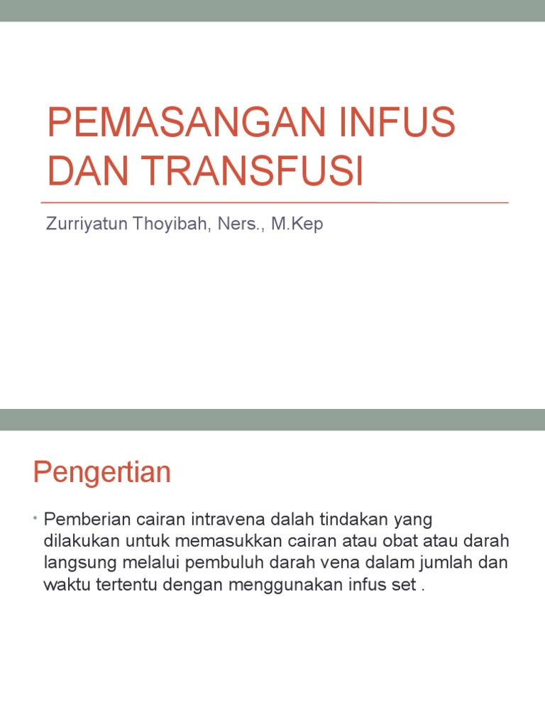 Pemasangan Infus | PDF