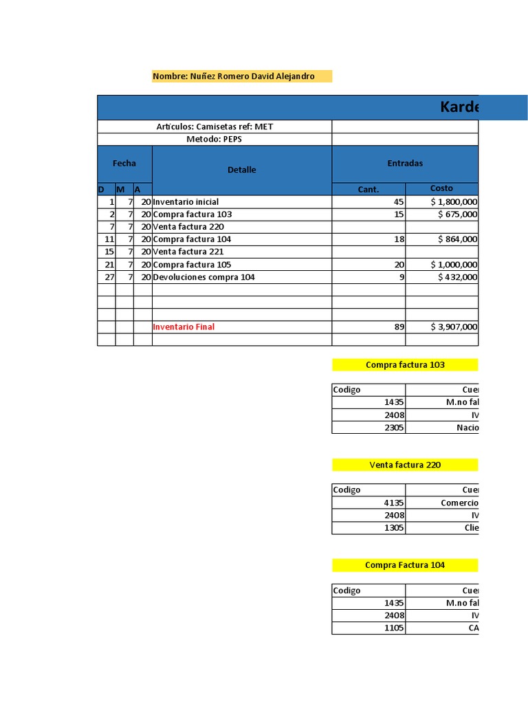 Kardex y Asientos Contables | PDF | Business