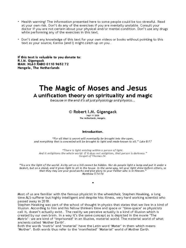 The Magic of Moses and Jesus - Fundaments of Spirituality and Magic ...