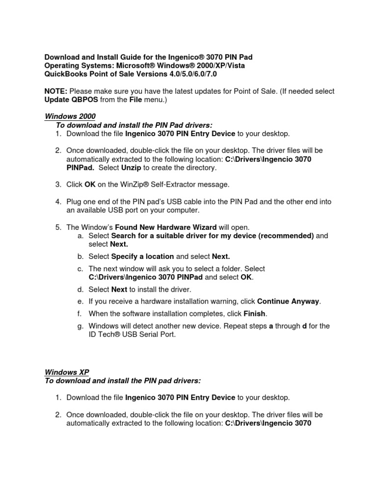 Ingenico 3070 Driverdownloadguide | PDF | Device Driver | Microsoft Windows