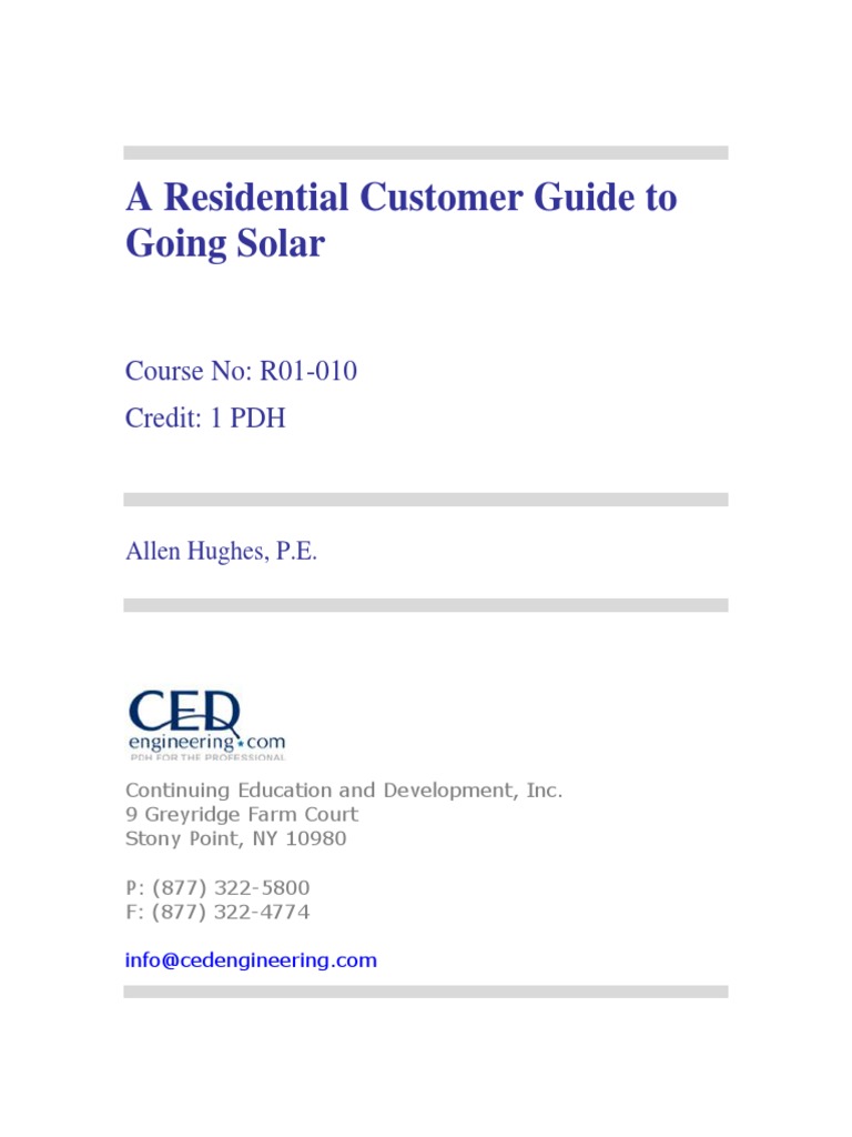 A Residential Customer Guide To Going Solar | PDF | Solar Power ...