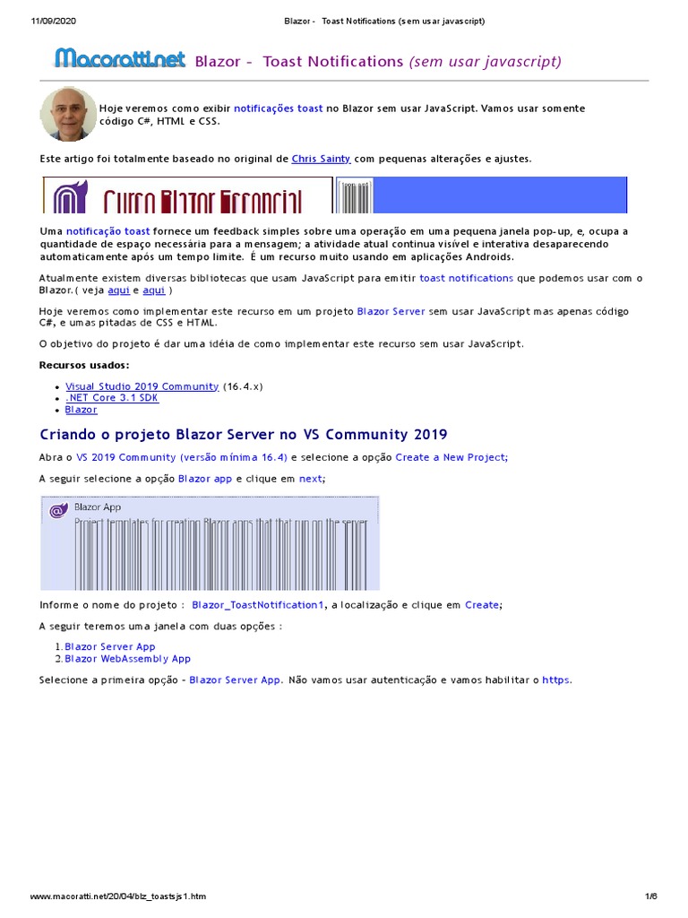 Blazor - Toast Notifications (Sem Usar Javascript) | Download grátis ...