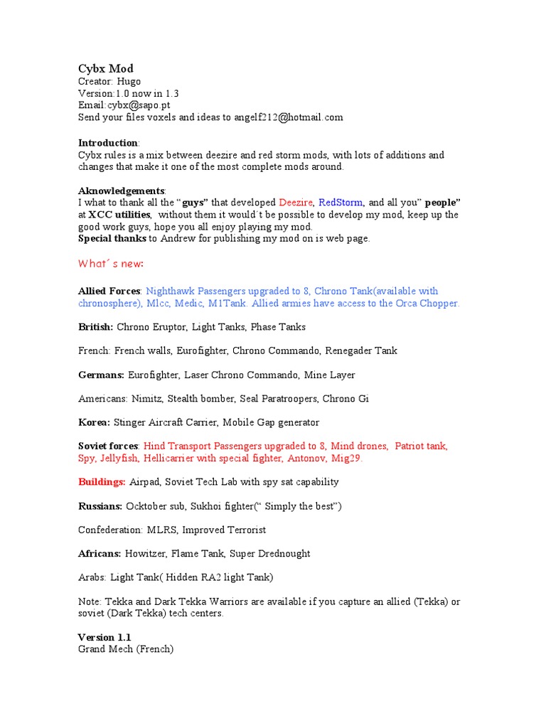 Cybx Mod | PDF | Aircraft Carrier | Tanks