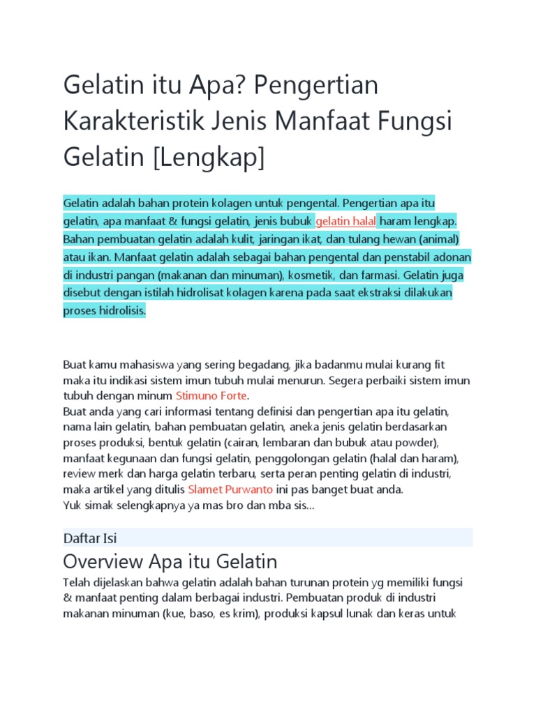 Gelatin Itu Apa | PDF
