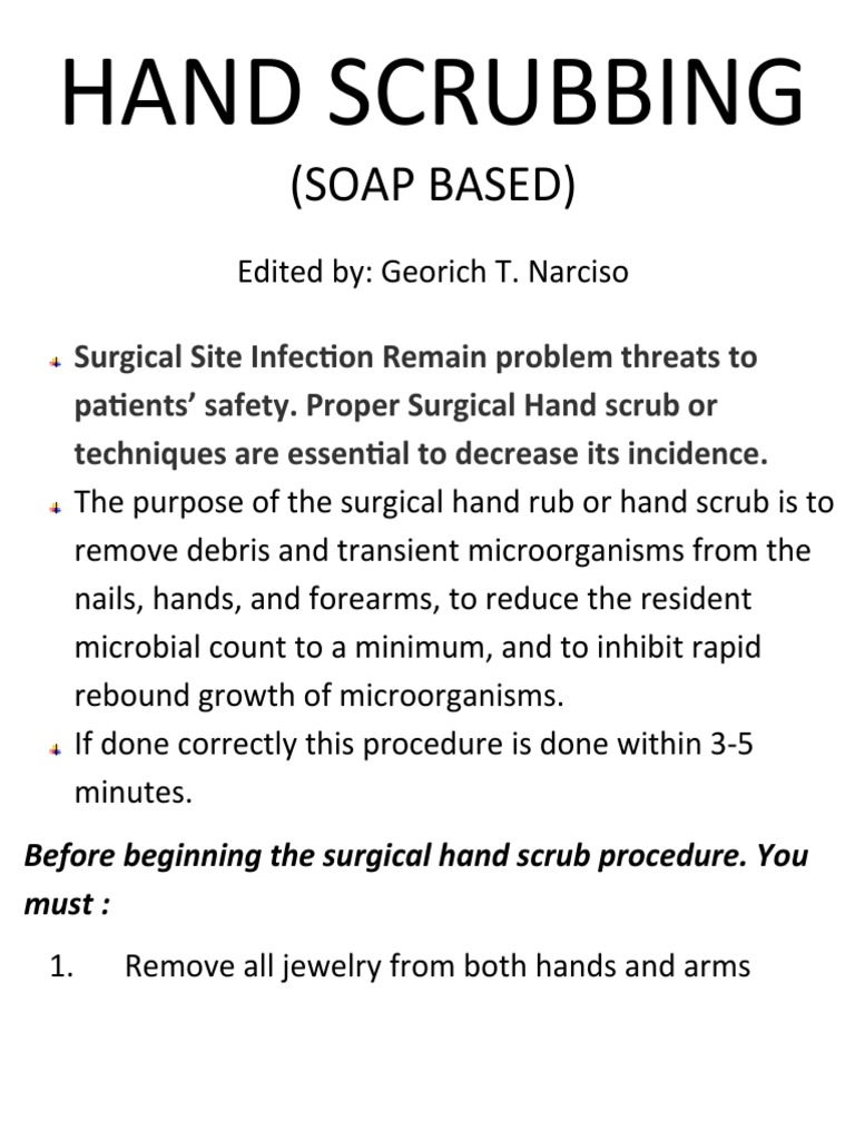 (Soap Based) : Hand Scrubbing | PDF | Arm | Surgery