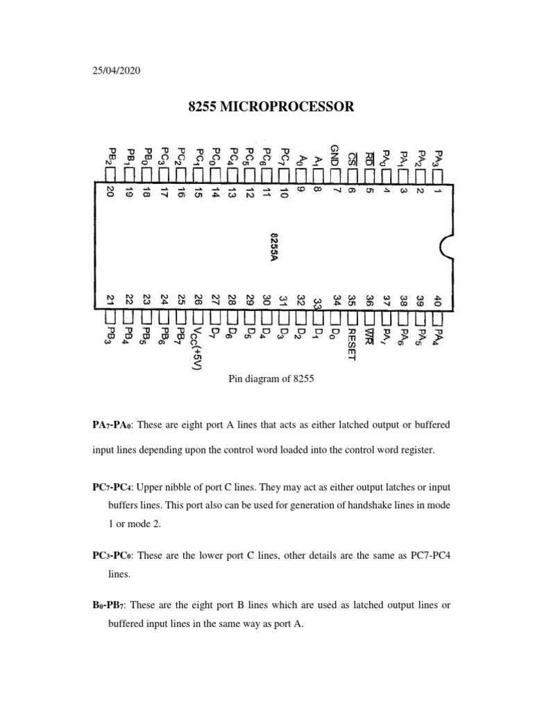 25 April (8255 Microprocessor) | PDF