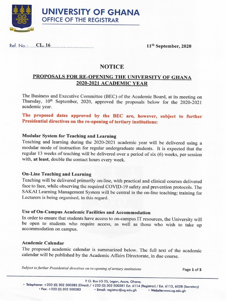 Proposals For Ug Re-Opening | PDF