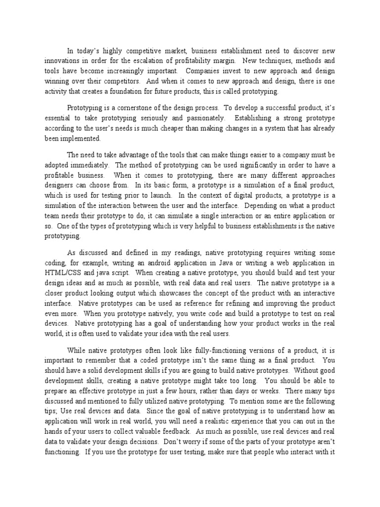 Native Prototyping | PDF | Software Prototyping | Prototype