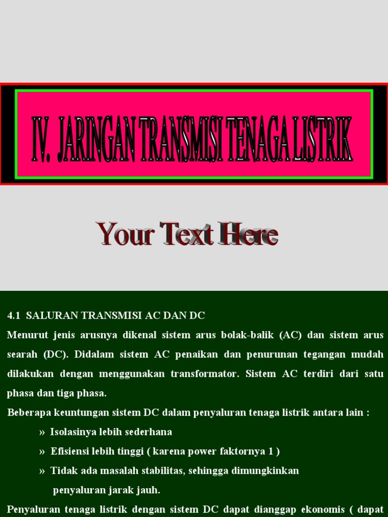 6.teori Jaringan Transmisi Tenaga Listrik | PDF