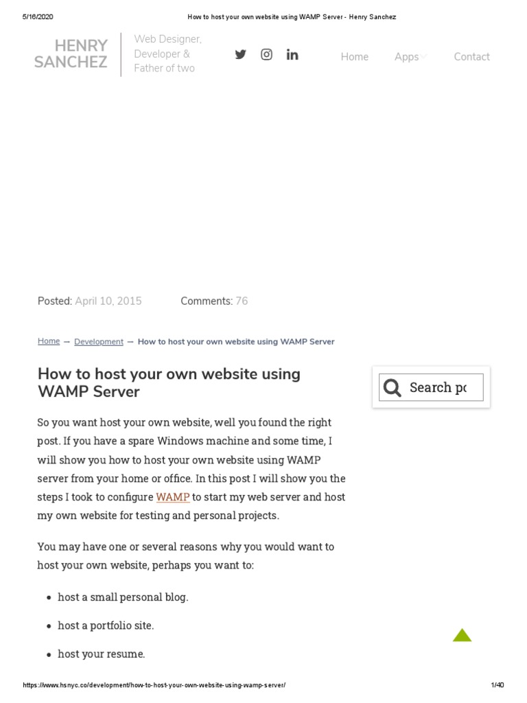 How To Host Your Own Website Using WAMP Server | PDF | World Wide Web ...
