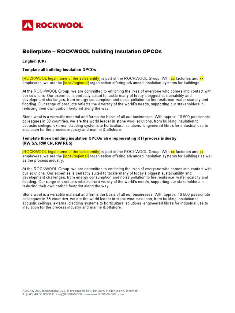 English Boilerplate Firesafe-Building Insulation | PDF