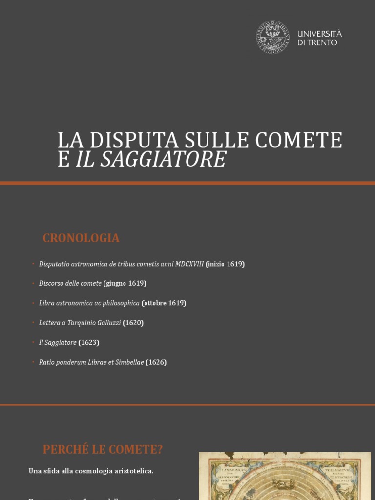 Galileo, Il Saggiatore e La Disputa Sulle Comete | PDF | Galileo ...