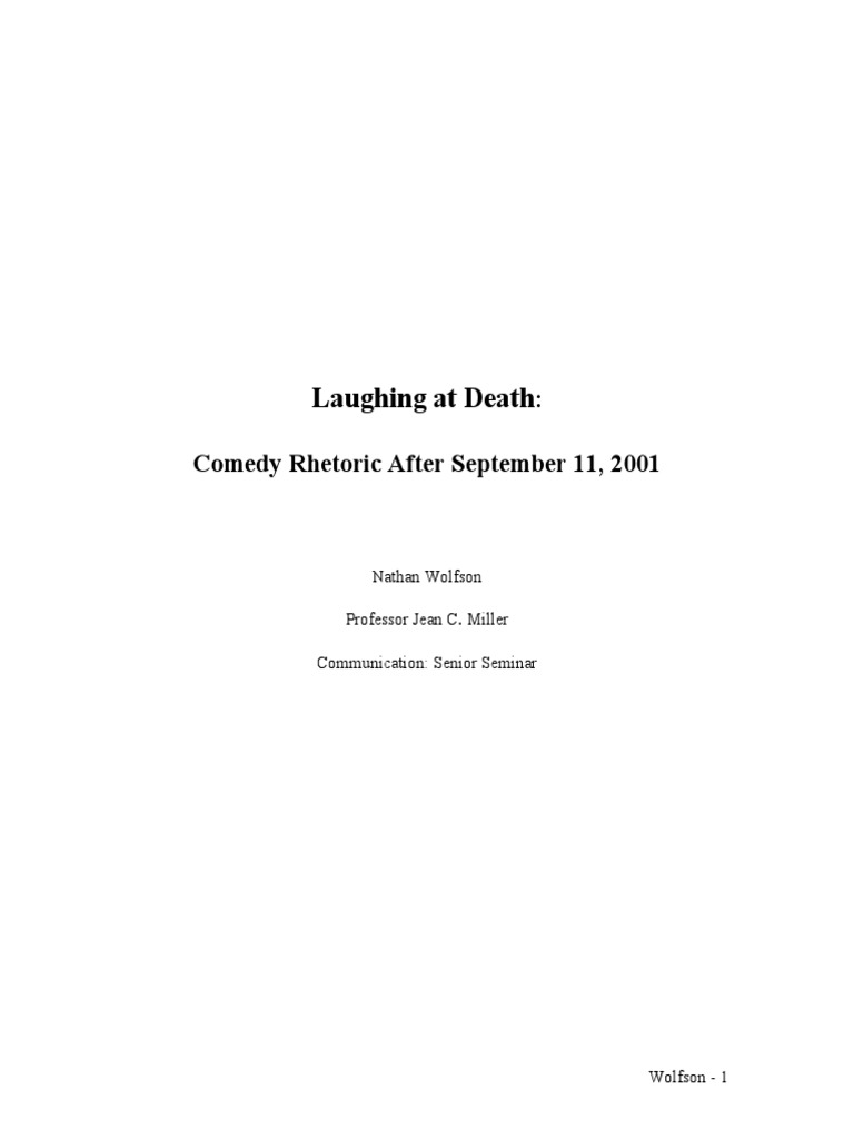Laughing at Death - Thesis | PDF | Comedy | Jokes
