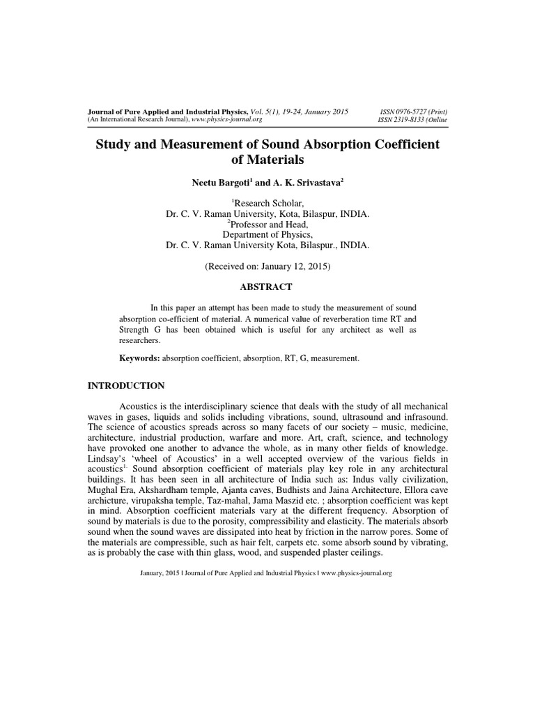 Sound Absorption Coefficient 2 | PDF | Sound | Acoustics