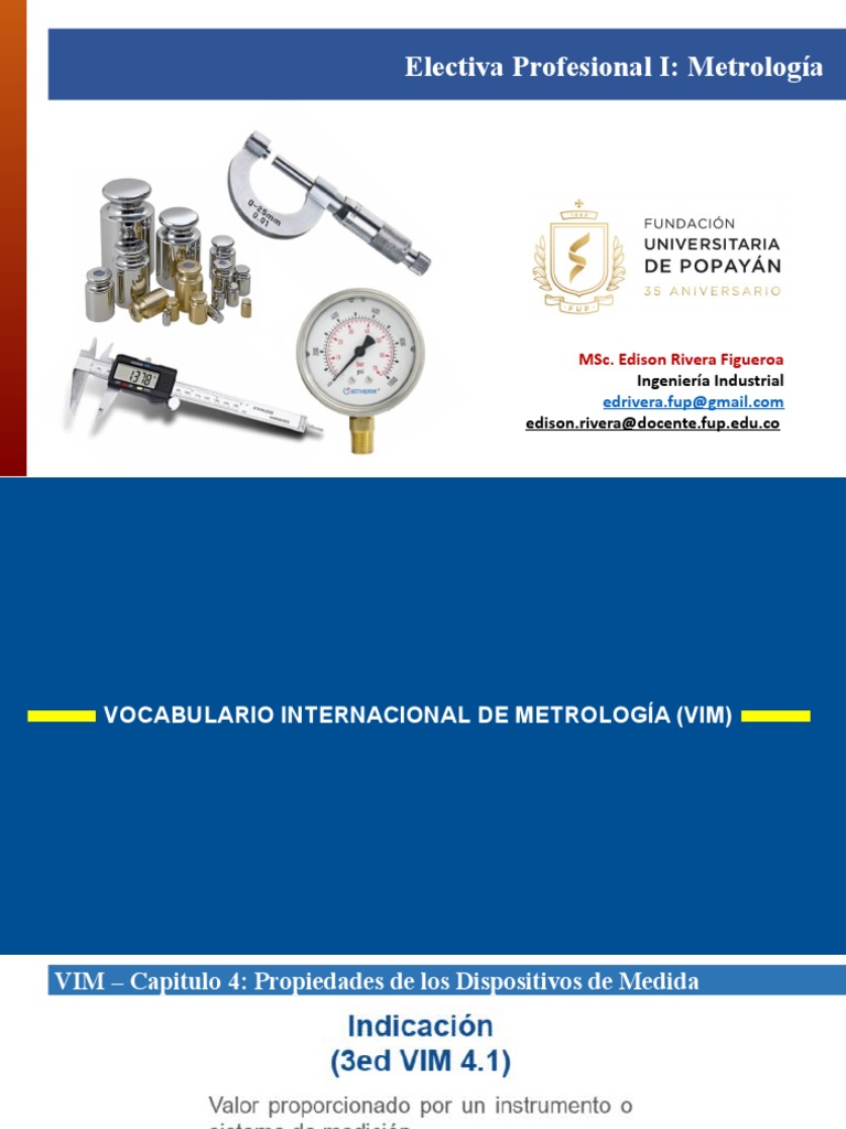 Propiedades de Dispositivos de Medida VIM | PDF | Medición | Metrología