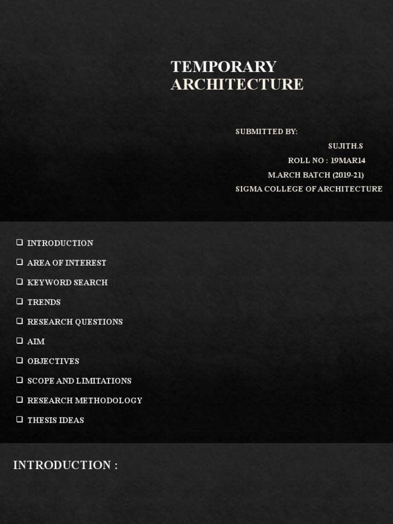 Temporary Architecture | PDF | History