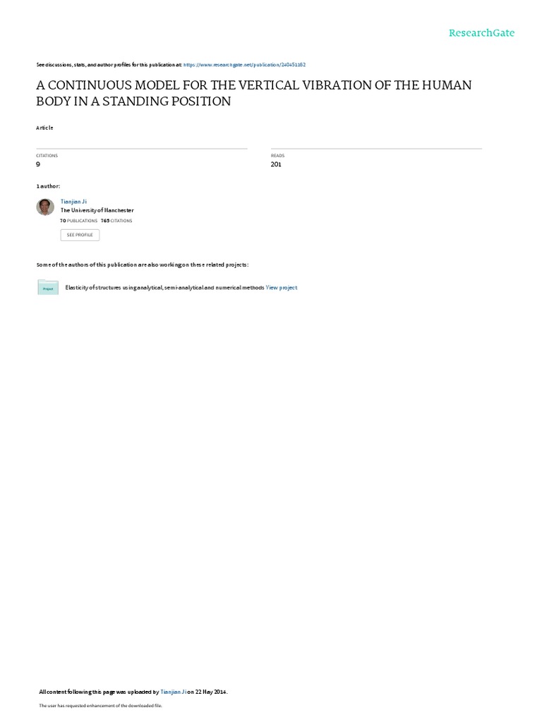 A Continuous Model For The Vertical Vibration of T | PDF | Normal Mode ...