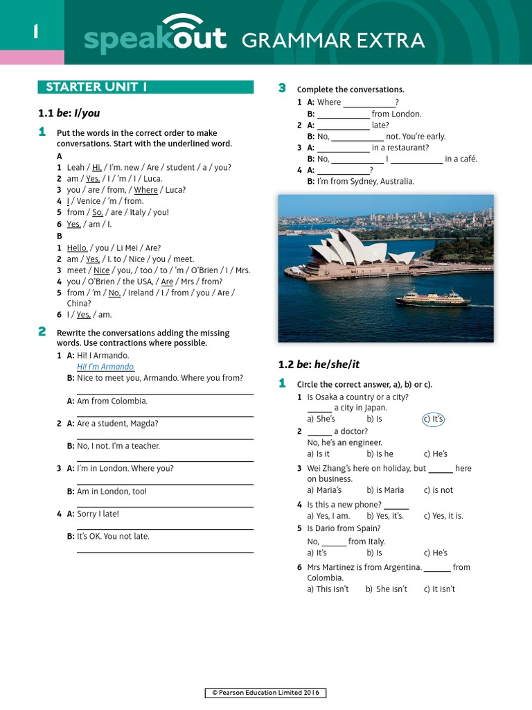 Grammar Extra: Starter Unit 1 | PDF