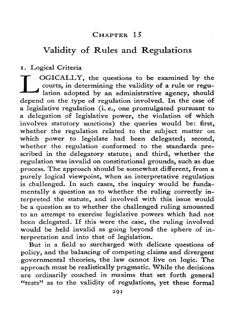 Validity of Rules and Regulations | PDF | Logic | Regulation