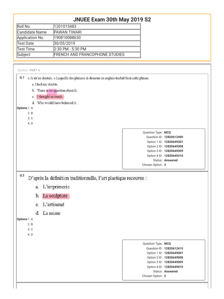 JNU Question Paper | PDF | Multiple Choice | Evaluation Methods