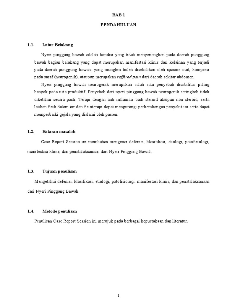 Case Low Back Pain | PDF