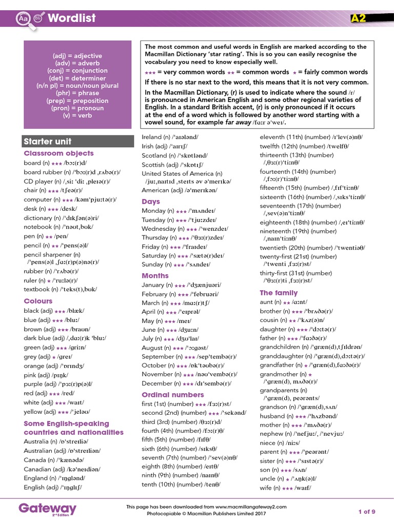 A2 Wordlist PDF | PDF | Grandparent | English Language