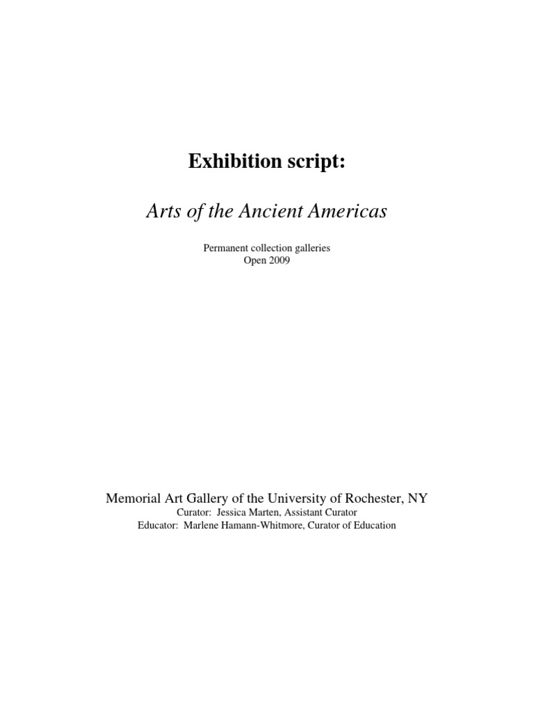 Arts of The Ancient Americas: Exhibition Script | PDF | Maya ...