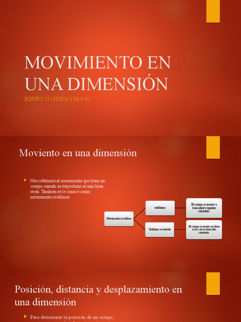 Movimiento en Una Dimensión | PDF | Velocidad | Ecuaciones