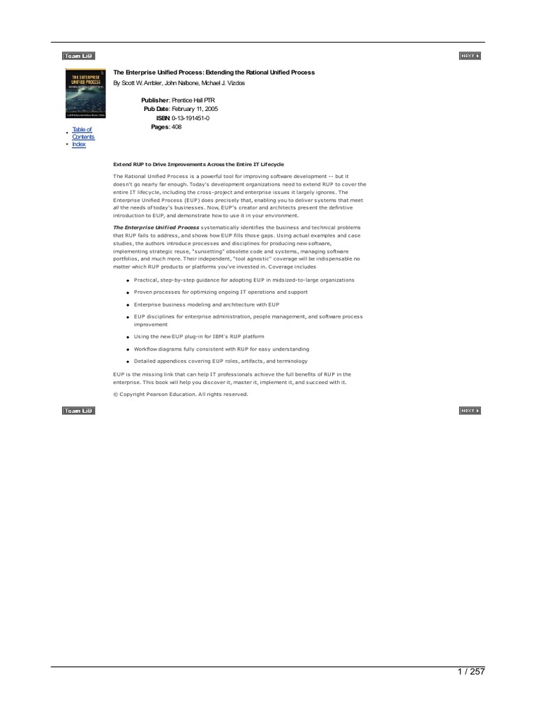 Scott W. Ambler, John Nalbone, Michael J. Vizdos PDF | PDF | Unified ...