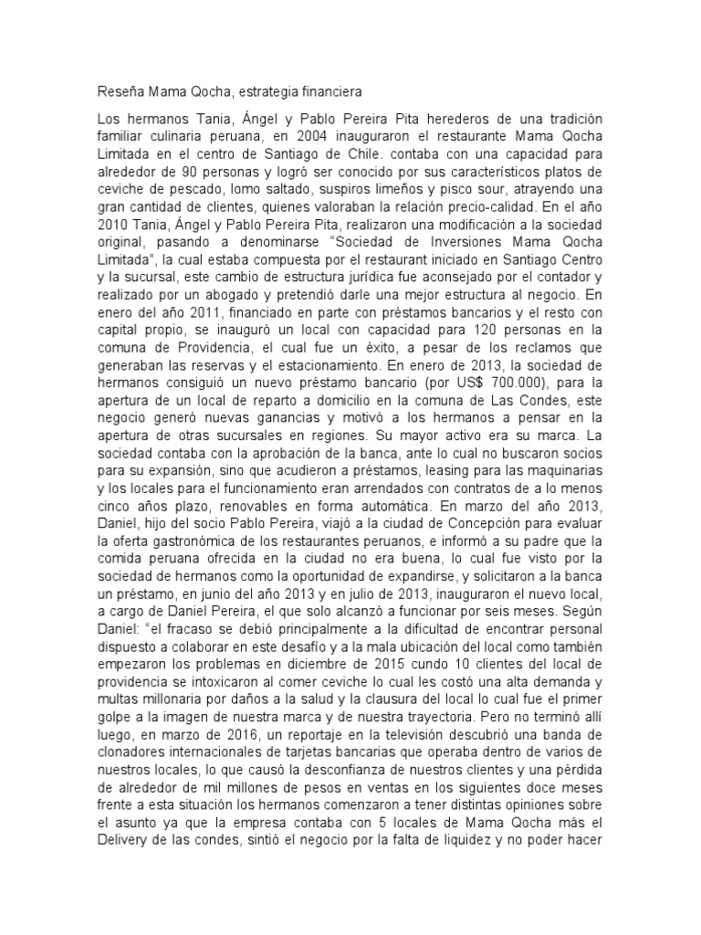 Reseña Mama Qocha | PDF | Bancos | Perú