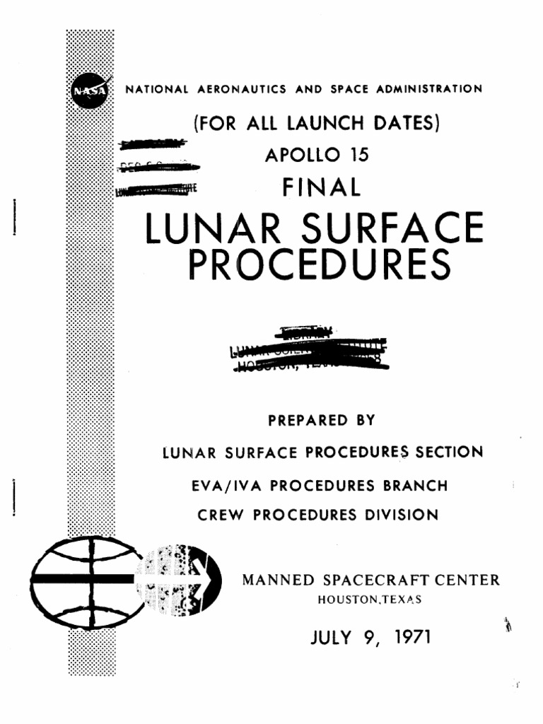 Apollo 15 Final Lunar Surface Procedures | PDF | Apollo Lunar Module ...