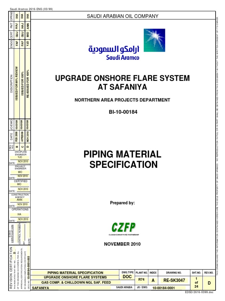 Piping Specification | PDF | Specification (Technical Standard ...