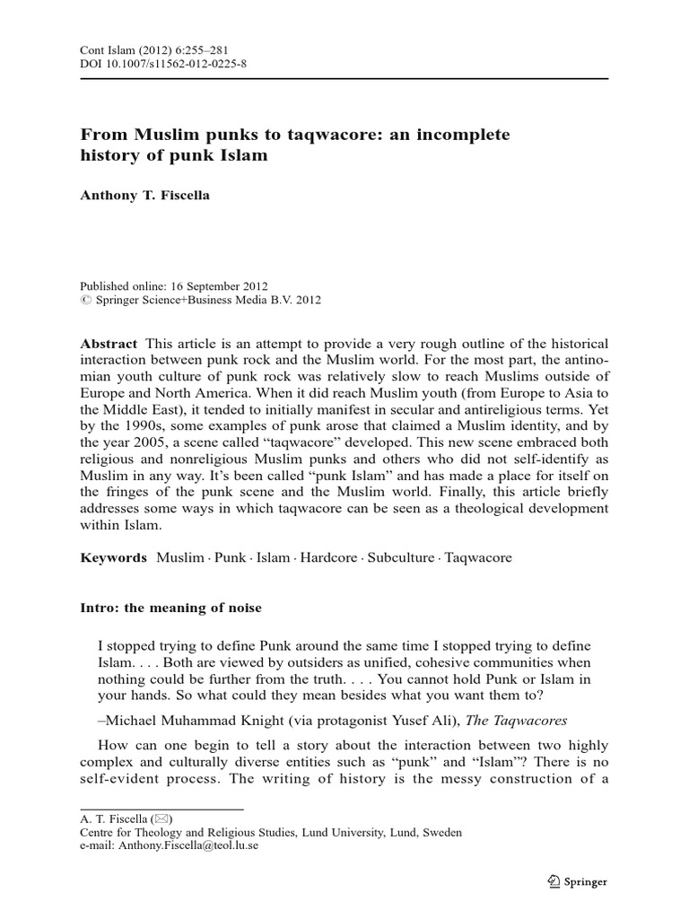 From Muslim Punks To Taqwacore: An Incomplete History of Punk Islam ...