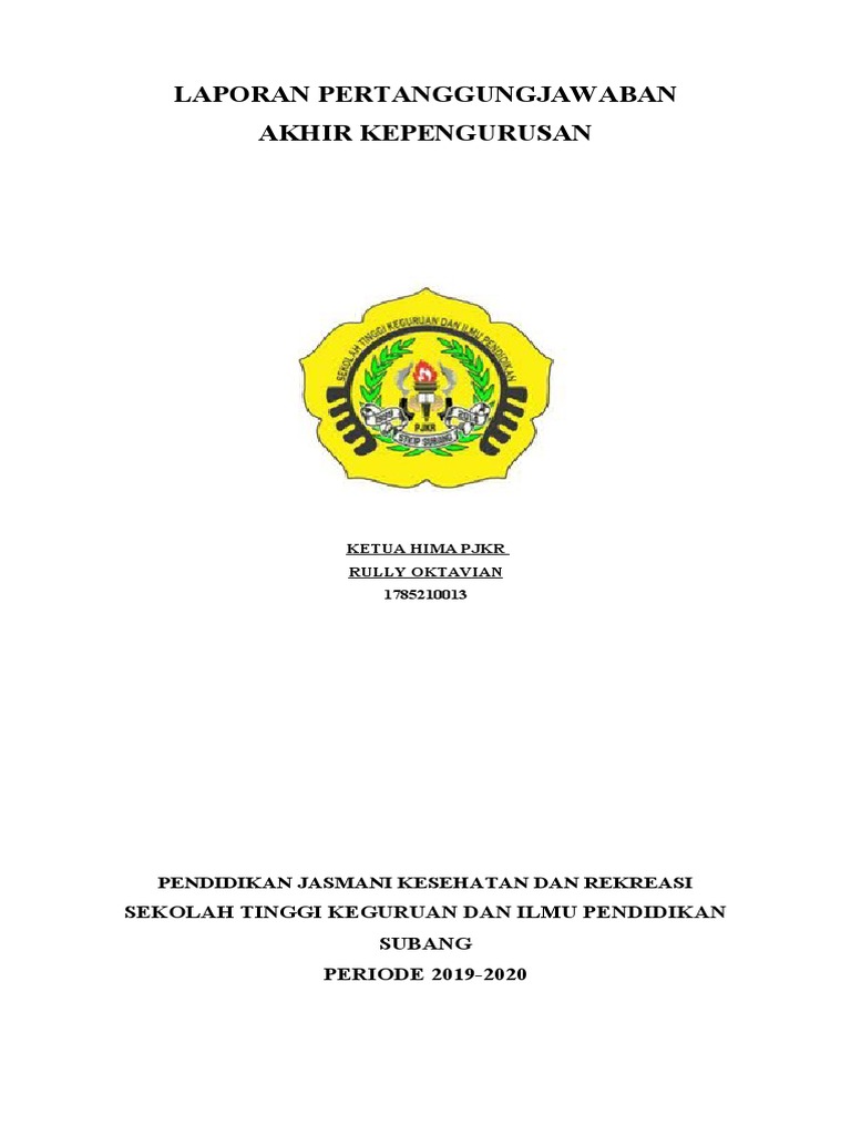 LPJ Akhir Kepengurusan Hima PJKR 2019-2020 | PDF