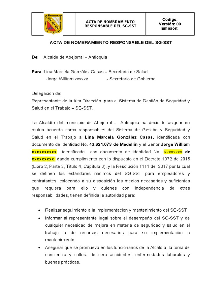Acta de Nombramiento | PDF | Gobierno
