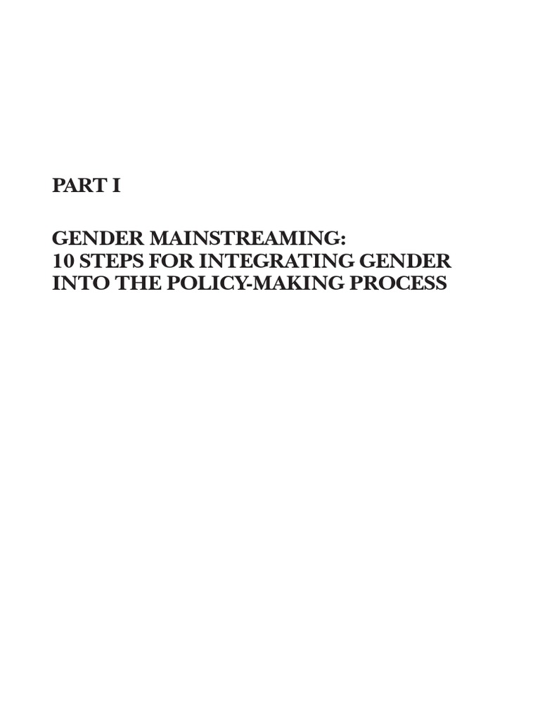 Integrating Gender: A 10-Step Guide to Mainstreaming Gender into the ...