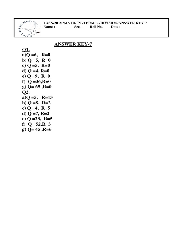 Answer Key - 7 PDF | PDF
