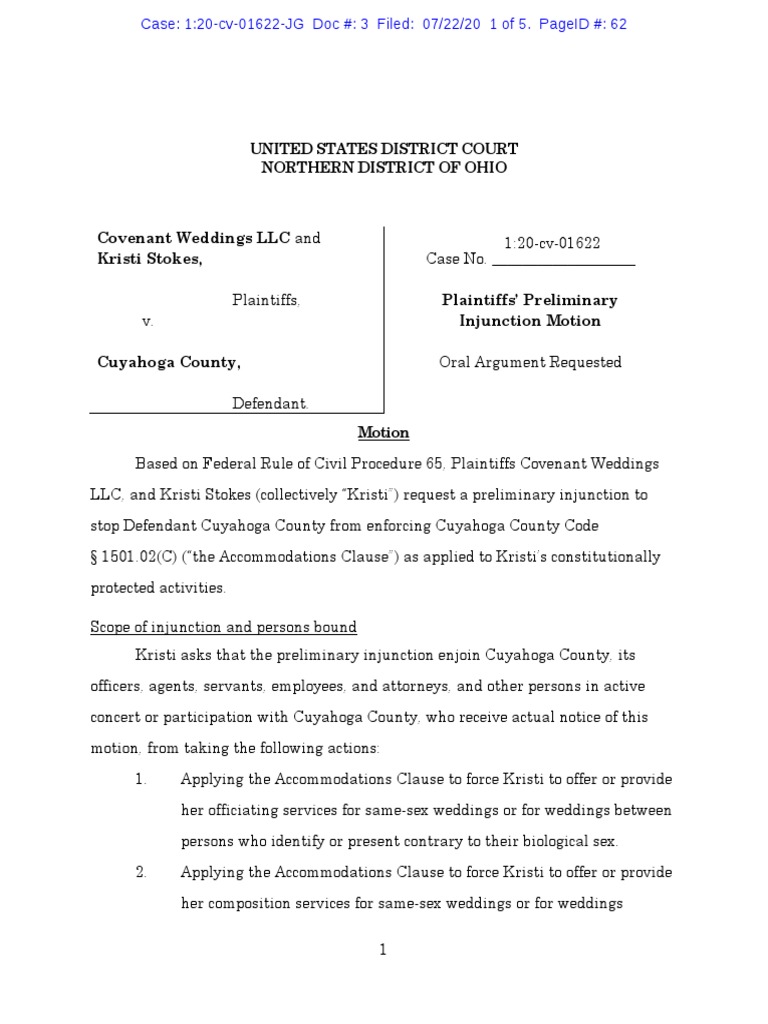 Preliminary Injunction Motion | PDF | Injunction | Complaint