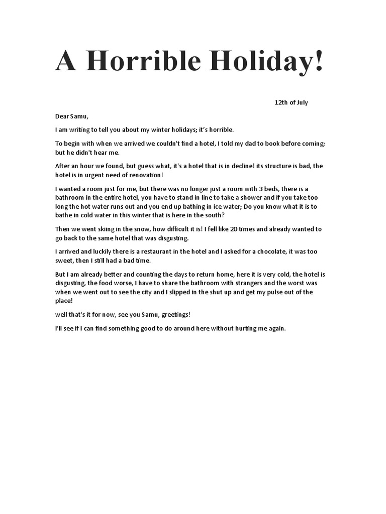 A Horrible Holiday | PDF