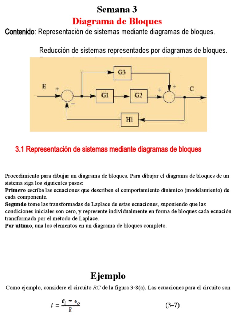 Semana 3 Diagrama de Bloques | PDF | Ecuaciones | Objetos matemáticos