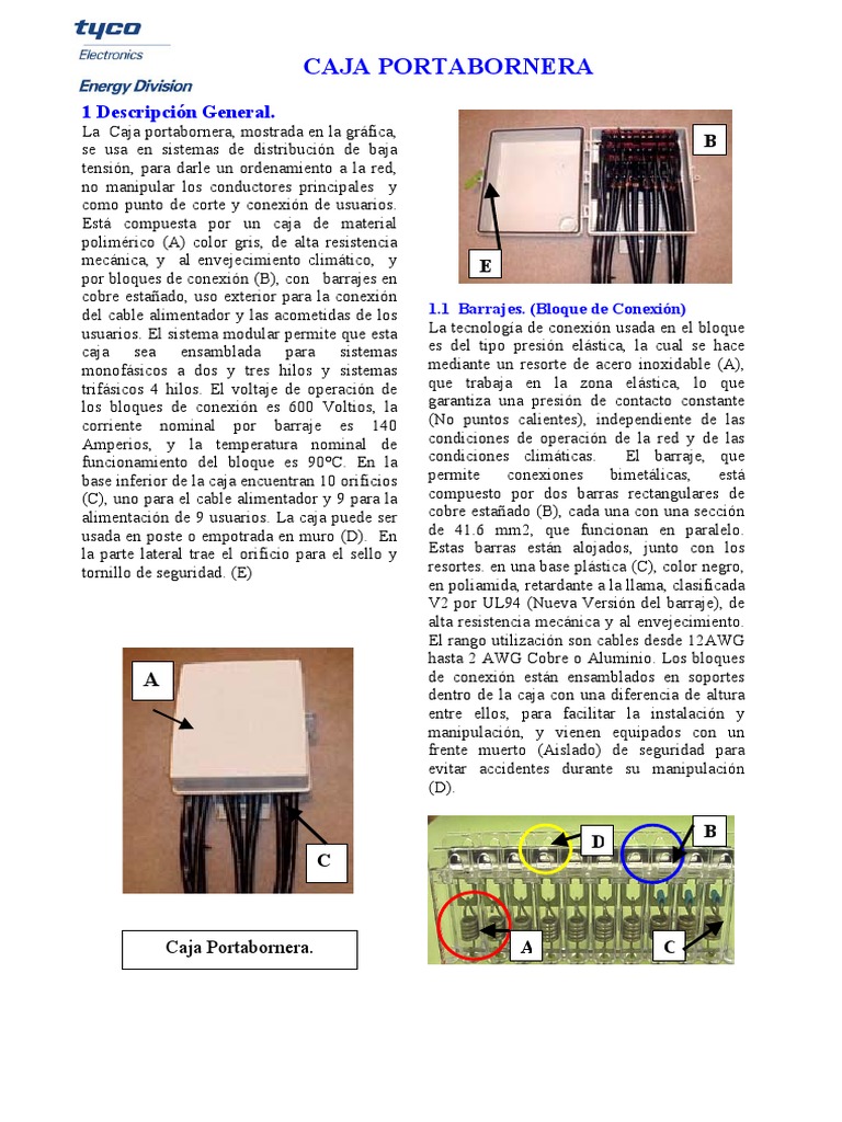 Catalogo Caja Bornera Cable Cuadruplex | PDF | Cobre | Resistencia ...