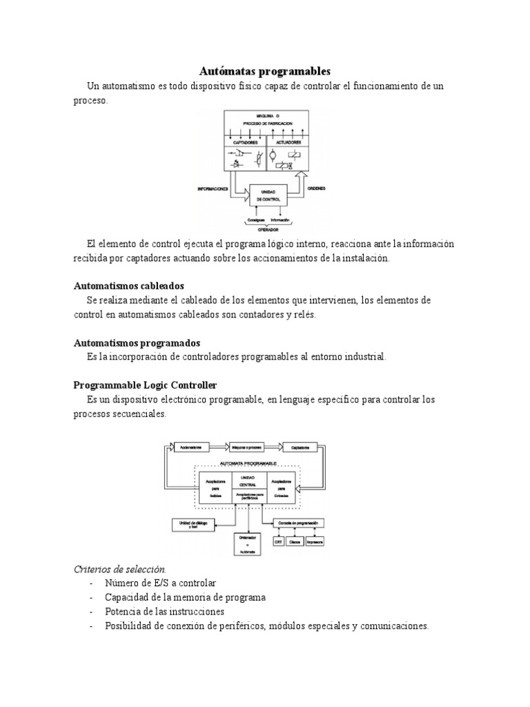 Autómatas Programables | PDF | Controlador lógico programable | Periférico