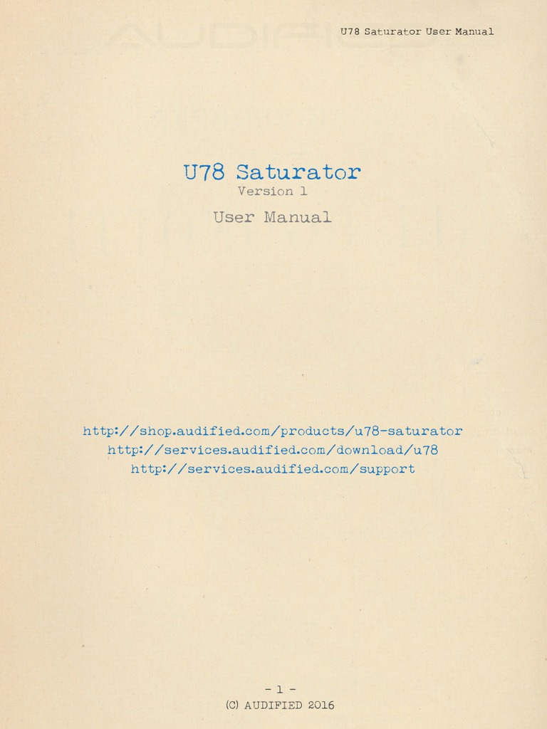 U78 Manual | PDF | Low Pass Filter | Electronic Circuits