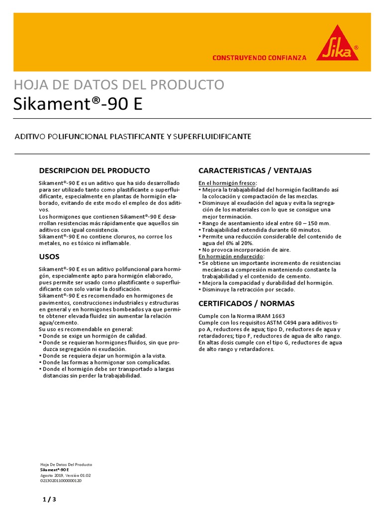 Sikament - 90 e | PDF | Material compuesto | Hormigón