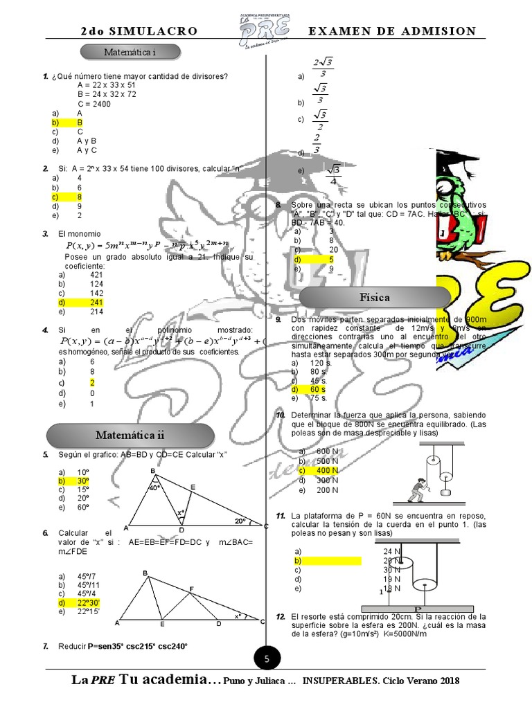 2do Simulacro 3°-4° 2018 CLAVE | PDF | Naturaleza | Science