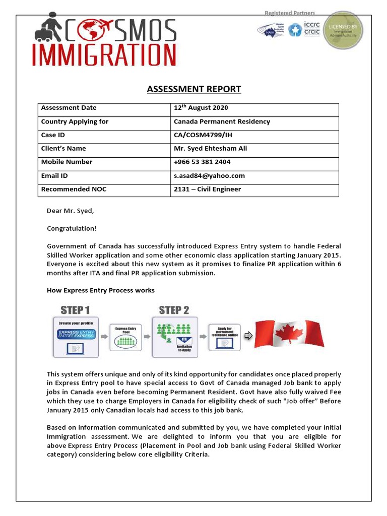 Canada Assessment Report - Mr. Syed | PDF | International English ...